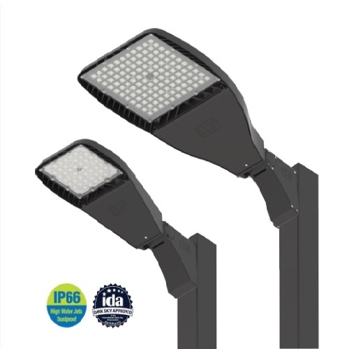 ILP Lighting 70W LED Flood Light w/Round Pole, Wide, 120V-277V, 5000K ...
