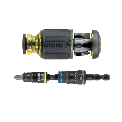 Klein Tools 12-in-1 Impact Rated Stubby Driver Set w/ Flip Sockets ...