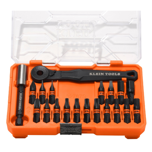 Klein Tools 20-Piece Micro Ratchet Impact Rated Bit Set, Low Profile ...