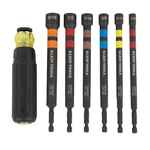 Klein Tools Hollow Magnetic Color-Coded Hex Bit Nut Driver Set w ...