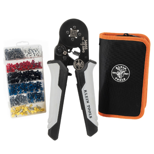 Klein Tools 22 AWG Wire Ratcheting Ferrule Square Crimper Set, 360 ...