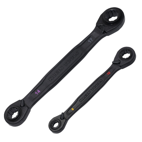 Klein Tools 4-in-1 Ratcheting Wrench Set, Metric, Color Coded Markings ...