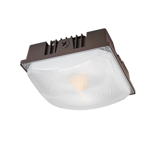 Keystone Technologies 10-in 40/50/60W LED Canopy Light w/ PC, 120V-277V, CCT Select, Bronze ...