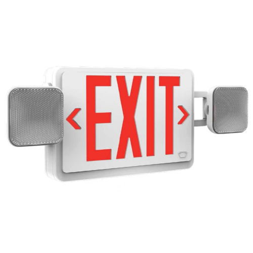 Keystone Technologies LED Exit Combo w/ Dual Head & EMB, DBL, RC, 120V ...