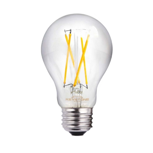 Keystone Technologies 8W LED A19 Filament Bulb, E26, 800 lm, 120V, 2700K, Clear (Keystone ...