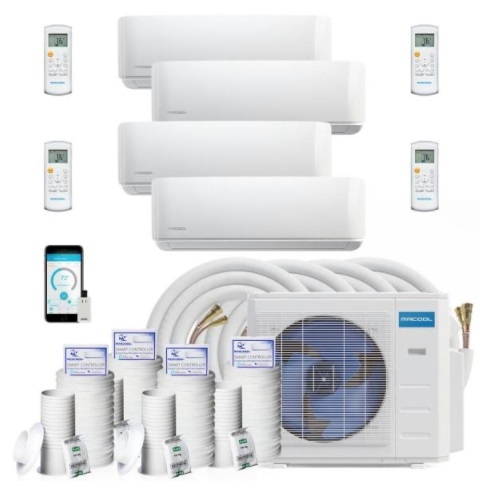 MrCool 36K BTU/H Ductless Mini Split System, 4-Zone (9K/9K/12K/18K), 16 ...