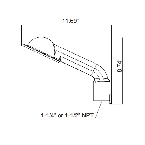 MaxLite Stanchion Mount Bracket for HLRM Series, 1-1/4 NPT, 25 Degrees ...