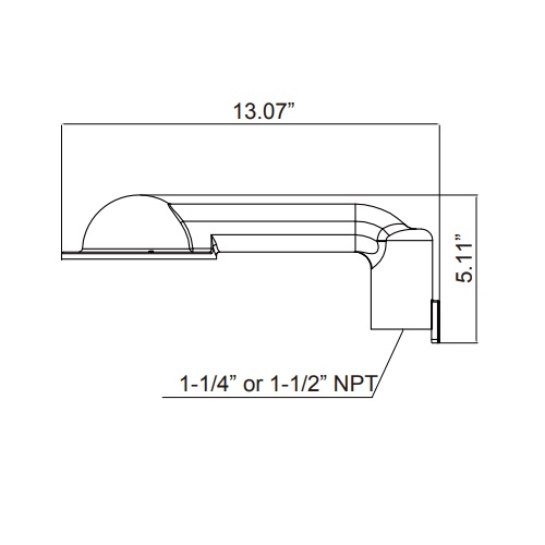 MaxLite Stanchion Mount Bracket for HLRM Series, 1-1/2 NPT, 90 Degrees ...