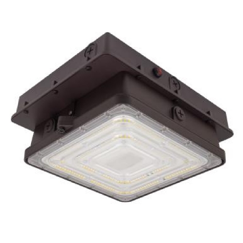 MaxLite 40W Enhanced Canopy Light w/ BBU, 120V-277V, CCT Select, Bronze ...