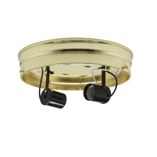 Nuvo 8-in Ceiling Pan Fixture, 2-Light, Brass Finish (Nuvo 90-876 ...