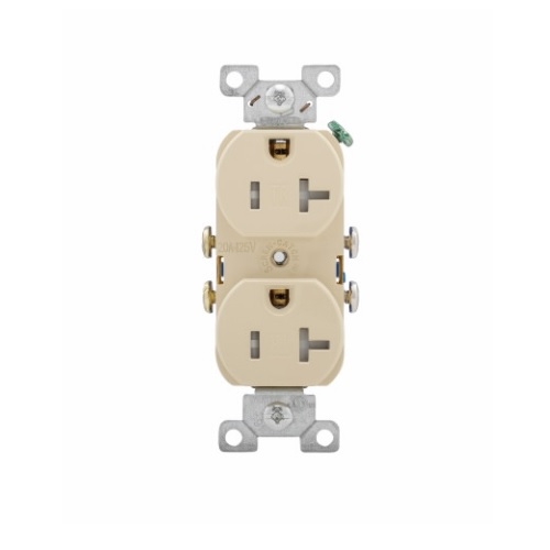 HomElectrical 20 Amp Tamper Resistant Duplex Receptacle Outlet, Ivory ...