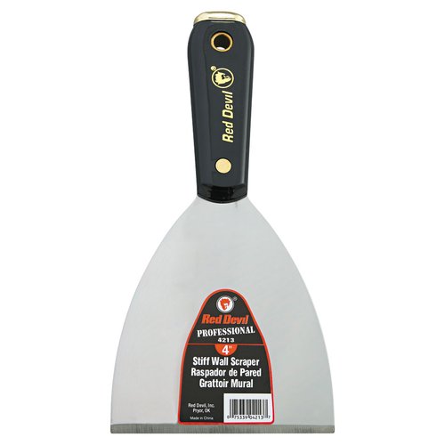 Red Devil 4'' Stiff Nylon Handle Wall Scraper and Spackling Knife with ...