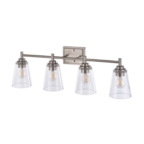 Royal Pacific 34W LED Vanity Light w/ Tapered Glass, E26, 4-Light, 120V ...