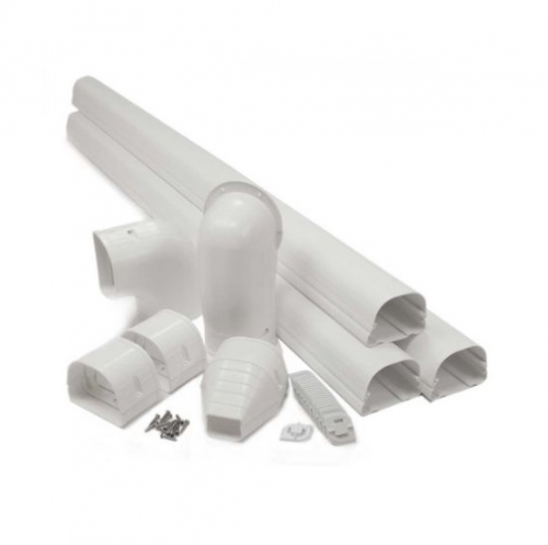 Rectorseal 12-ft Fortress Lineset Cover Wall Duct Kit, 3.5-in, White ...