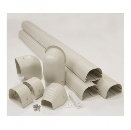 Rectorseal 12-ft Fortress Lineset Cover Wall Duct Kit, 4.5-in, Ivory ...