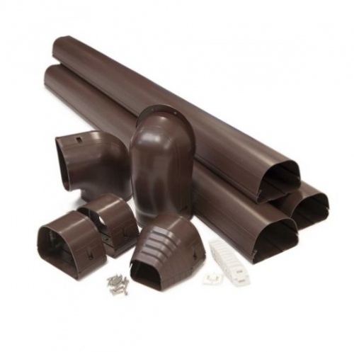 Rectorseal 12-ft Fortress Lineset Cover Wall Duct Kit, 4.5-in, Brown ...