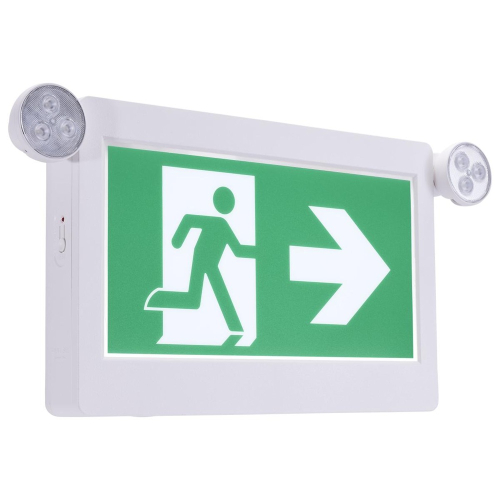 Satco 3.5W Running Man Exit Sign & Emergency Light w/ High Output Lamps ...