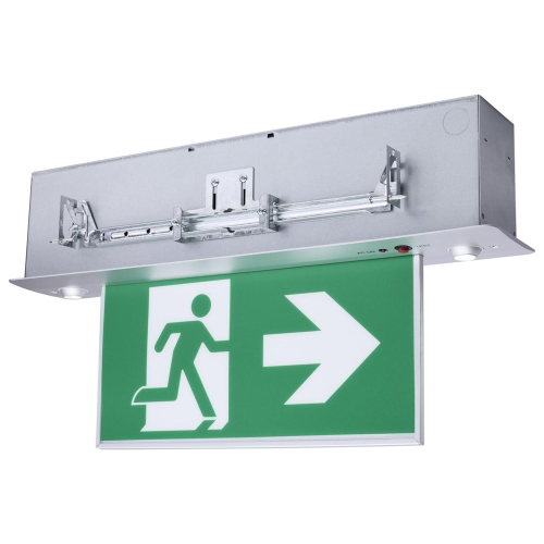 Satco 3W Running Man Exit Sign Combo w/ High Output Lamps, Edge-Lit, GR ...