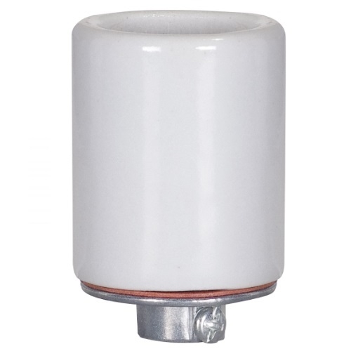 Satco 660W 3 Terminal Grounded Keyless Porcelain Socket w/ Metal Cap ...