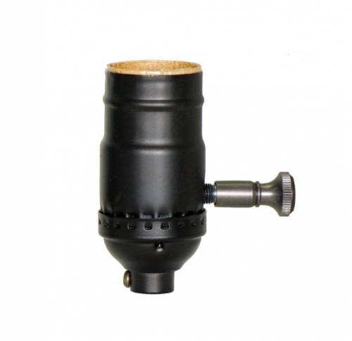 Satco 150W Full Range Turn Knob Dimmer Socket, 3pc, 120V, Dark Antique ...