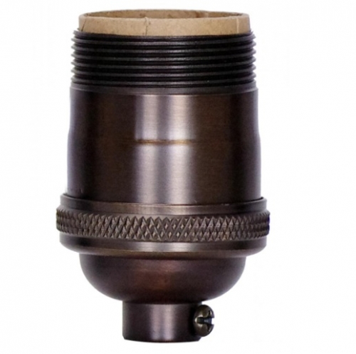 Satco 660W Short Keyless Socket w/ Uno Thread, 250V, Dark Antique Brass ...