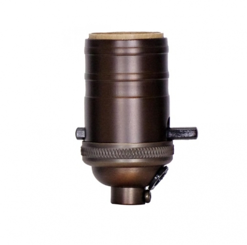 Satco 660W On-off Push Thru Socket w/Side outlet for SPT-2, 120V, Brass ...