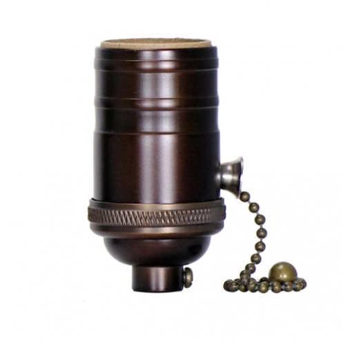 Satco 660W On-off Pull Chain Socket, 250V, 4pc, Dark Antique Brass ...