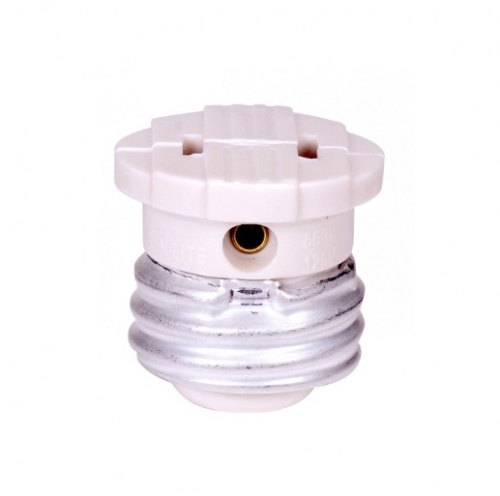 Satco 660W Polarized Socket Female Plug Adapter, Medium Base, 125V ...