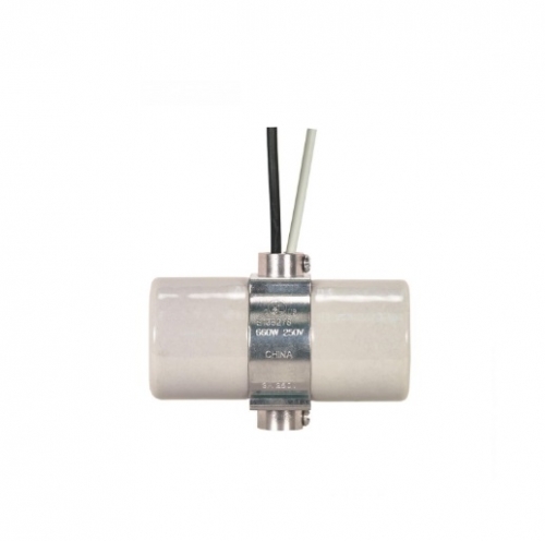 Satco 660W Twin Porcelain Socket w/Double Bushing Strap, 250V, White ...