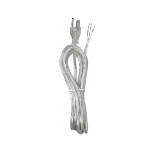 Satco 15-ft 1250W Plug Strip Cord, 18/3 SVT, Clear Silver (Satco 80 ...