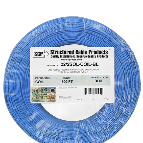 Structured Cable Products 500-ft 2C/22 AWG Solid Copper Coil Pack ...