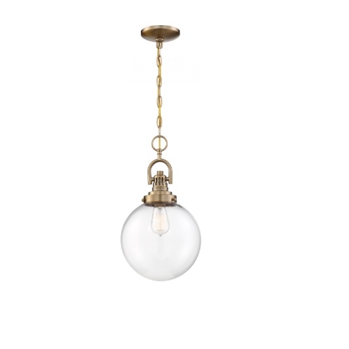 Nuvo 100W Skyloft Series Pendant Light w/ Clear Glass, Burnished Brass ...