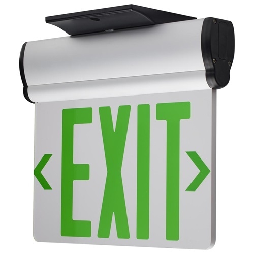 Satco 2.94W Edge Lit Green Clear Exit Sign, 120V/277V, Dual Face (Satco ...