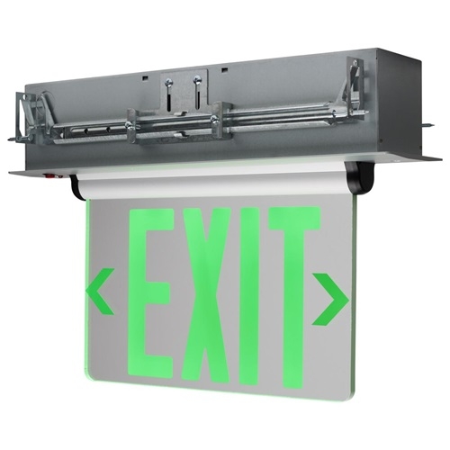 Satco 2.94W Edge Lit Green Clear Exit Sign, 120V/277V, Single Face ...