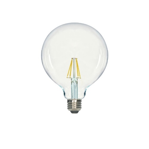 Satco 8W LED G40 Bulb, 60W Inc. Retrofit, Dim, E26, 800 lm, 120V, 3000K, Clear (Satco S11367 ...