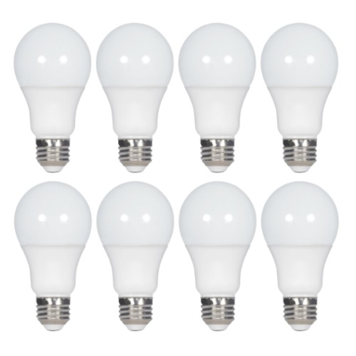 Satco 9W LED A19 Bulb, Non-Dimmable, 750lm, 80CRI, 120V, 2700K, White ...
