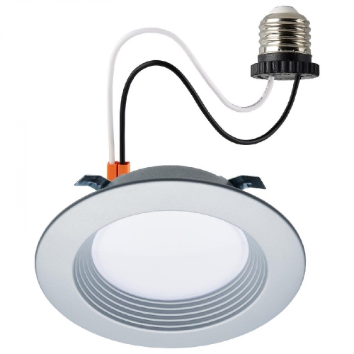 Satco 4-in 6.7W LED Downlight, E26, 600 lm, 120V, CCT Select, Nickel ...