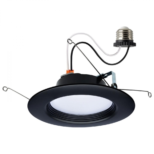 Satco 5/6-in 9W LED Downlight, E26, 800 lm, 120V, CCT Select, Black ...