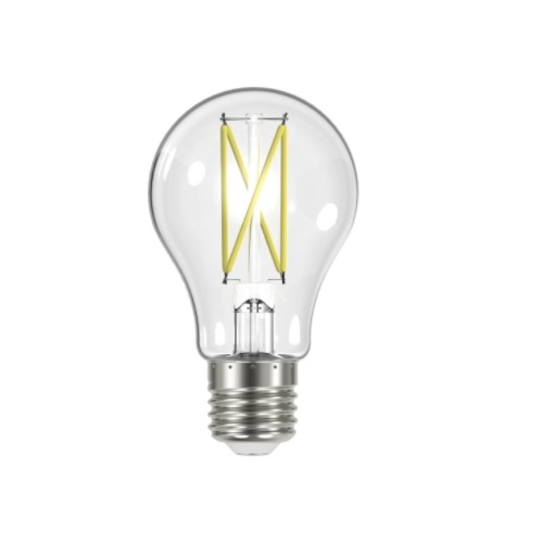 Satco 8W LED A19 Bulb, Dimmable, E26, 800 lm, 120V, 3000K, Clear (Satco S12415) | HomElectrical.com