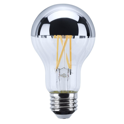 Satco 8W LED A19 Bulb w/ Silver Crown, E26, 650 lm, 120V, 2700K (Satco ...