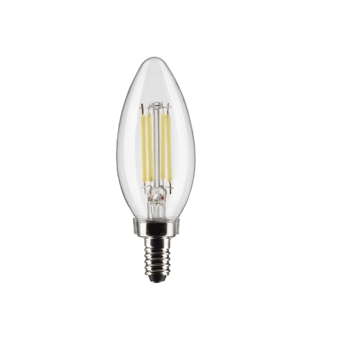 Satco 5.5W LED B11 Bulb, Dimmable, E12, 500 lm, 120V, 3000K, Clear ...
