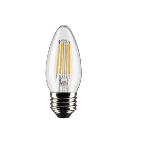 Satco 5.5W LED B11 Bulb, Dimmable, E26, 500 lm, 120V, 2700K, Clear ...