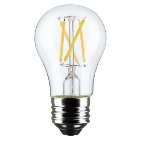 Satco 5.5W LED A15 Bulb, Dimmable, E26, 450 lm, 120V, 2700K, Clear, 2PK ...