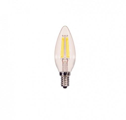 Satco 4W LED B11 Bulb, Dimmable, E12, 350 lm, 120V, 5000K, Clear (Satco S29866) | HomElectrical.com