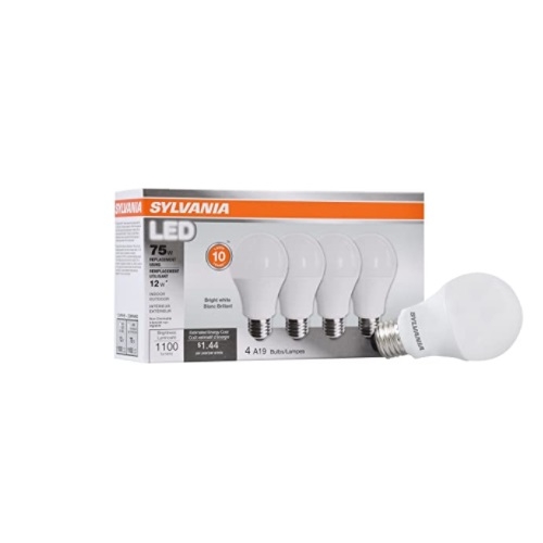 LEDVANCE Sylvania 12W LED A19 Bulb, E26, 1100 lm, 120V, 3500K, Frosted ...
