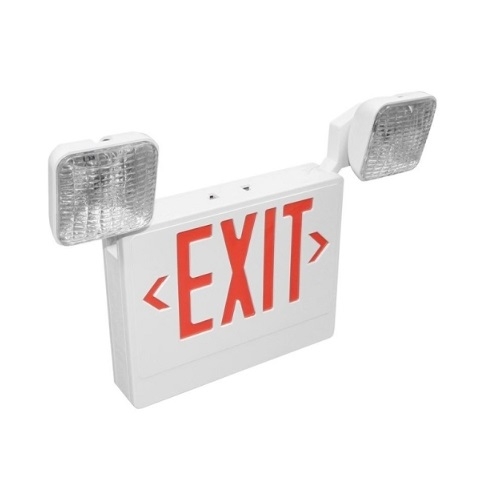 TCP Lighting 3.8W LED Emergency Exit Light Combo, Adjustable, 2-Head ...