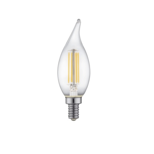 TCP Lighting 3W LED F11 Bulb, Dimmable, E12, 250 lm, 120V, 2700K, Clear ...