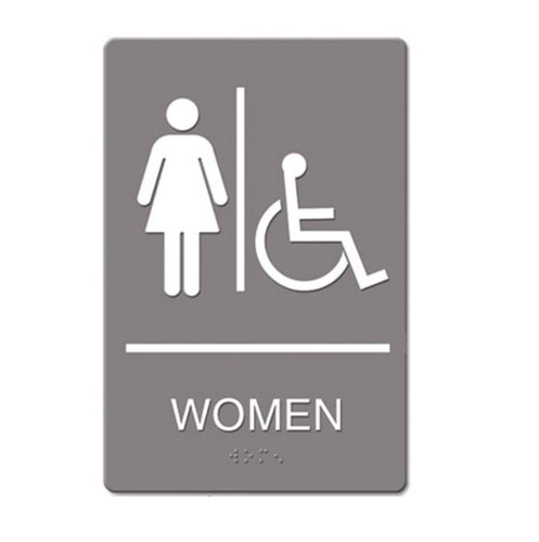 US Stamp & Sign Gray/White "Women Handicap" ADA Sign 6X9 (US Stamp ...