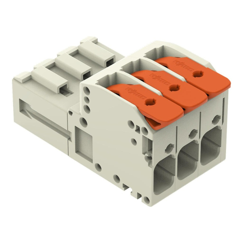 Wago 1.94-in Male Connecter, Cage Clamp, 1 Connector, 3 Pole, Light ...
