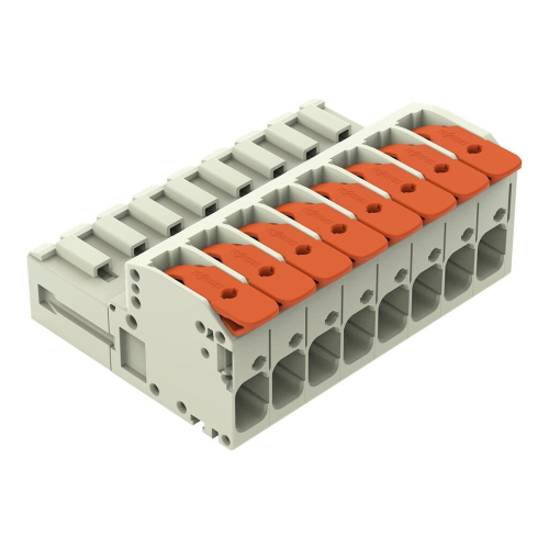 Wago 2.5-in Male Connector, Cage Clamp, 1 Conductor, 8 Pole, Light Gray ...